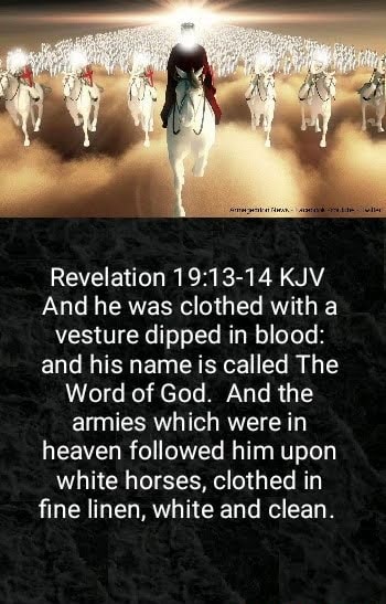 Revelation 14 KJV And he was clothed with a vesture dipped in blood ...