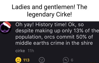 Ladies and gentlemen! The legendary Cirke! Oh yay! History time! Ok, so ...