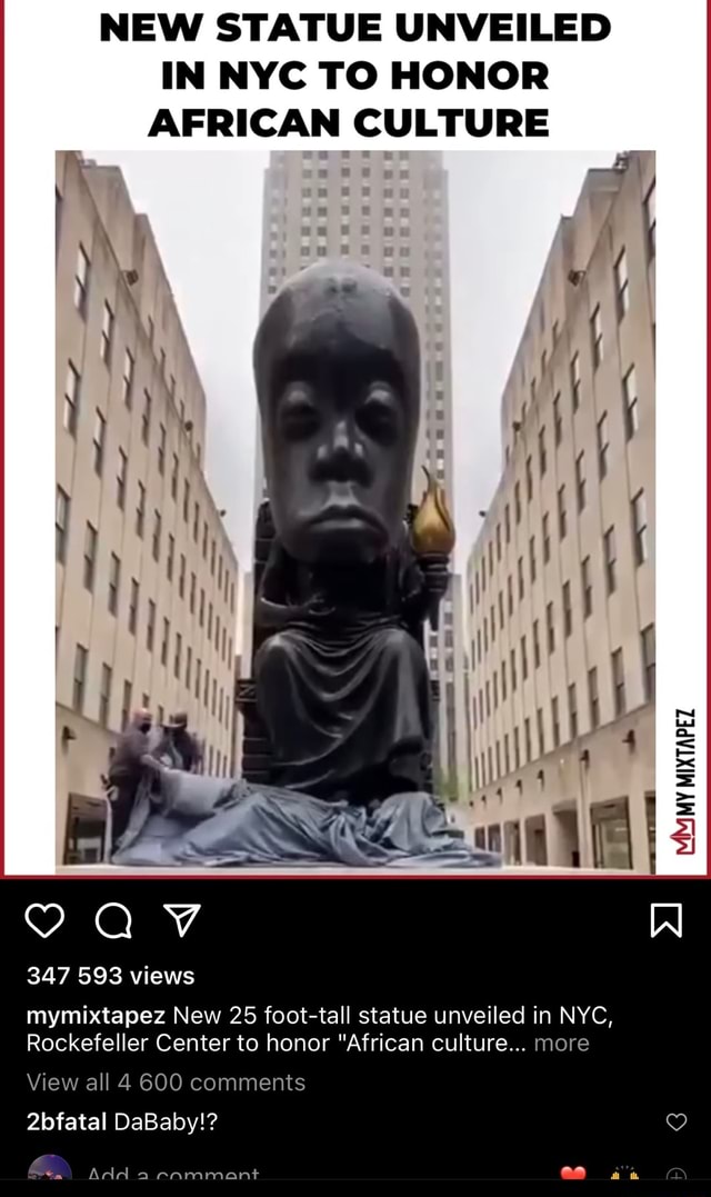NEW STATUE UNVEILED IN NYC TO HONOR AFRICAN CULTURE 347 593 views ...