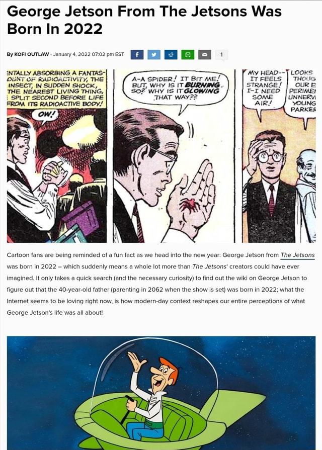 George Jetson From The Jetsons Was Born In 2022 By KOFI OUTLAW ...