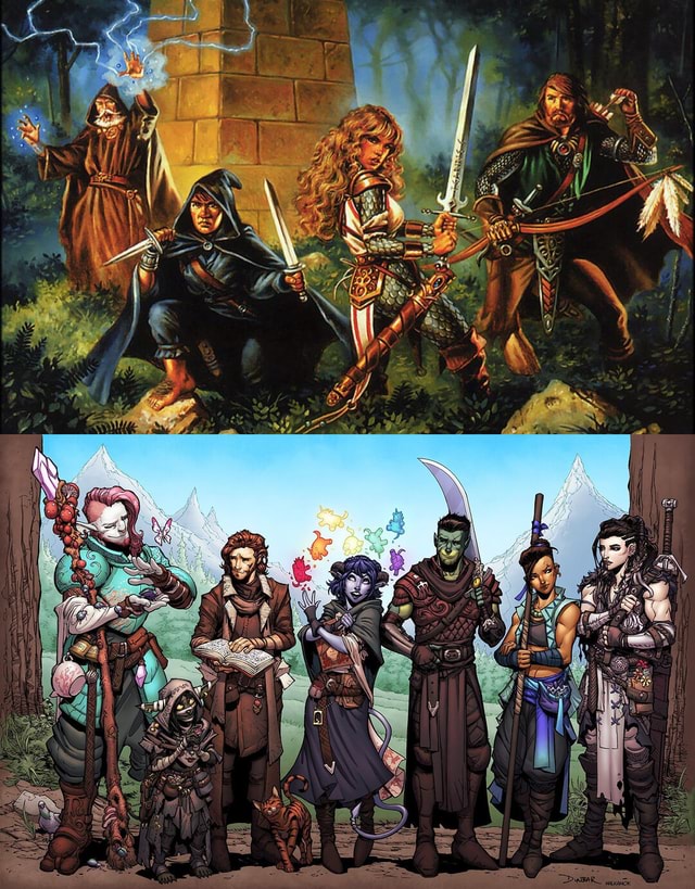 Dungeons and Dragons before and after woke DEI - iFunny