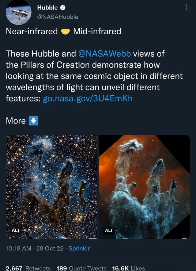 Hubble @NASAHubbie Near-infrared Mid-infrared These Hubble and ...