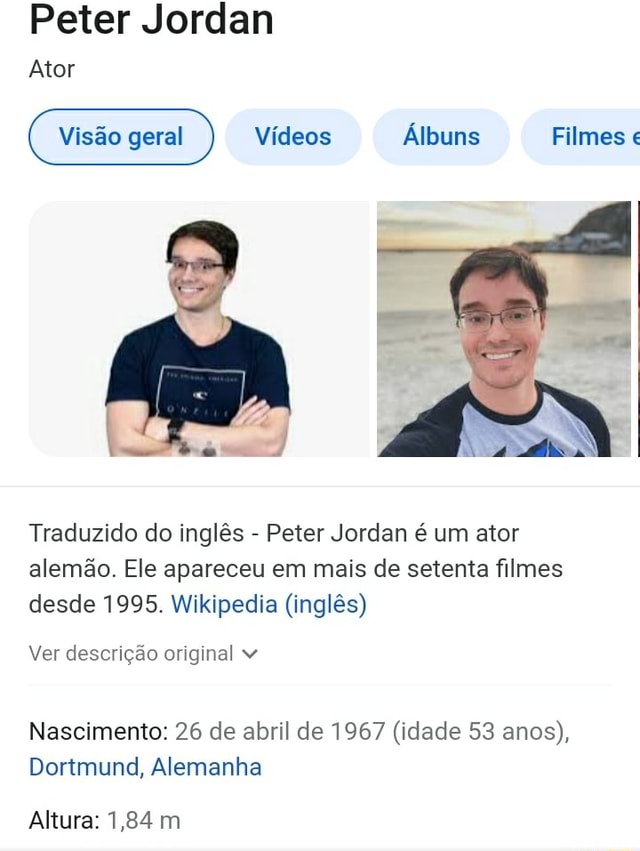 Peter Jordan Ator Visão geral Vídeos Álbuns Filmes " Traduzido do ...