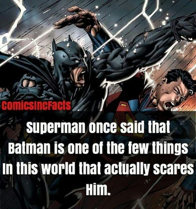 Superman once said that Batman is one of the few things in this world ...