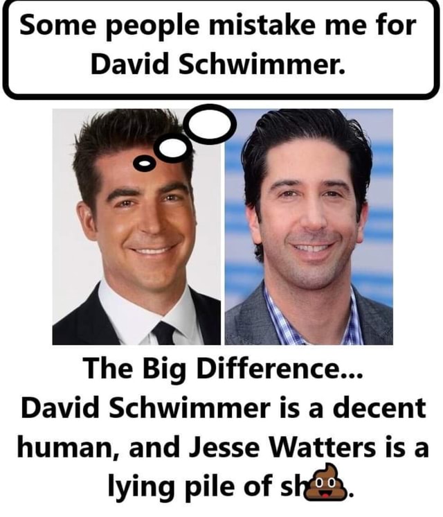 Some people mistake me for David Schwimmer. The Big Difference... David ...