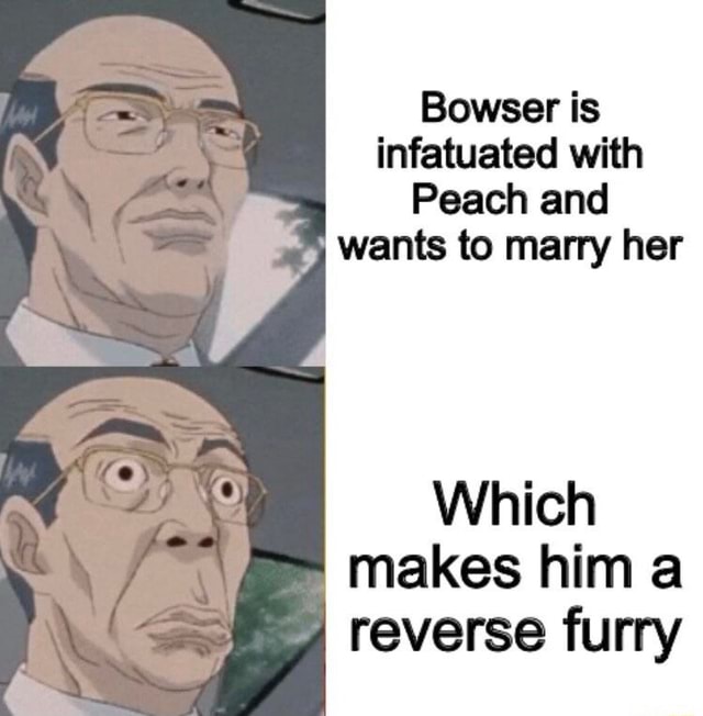 Bowser is infatuated with Peach and wants to marry her DE Which makes him a reverse furry - iFunny