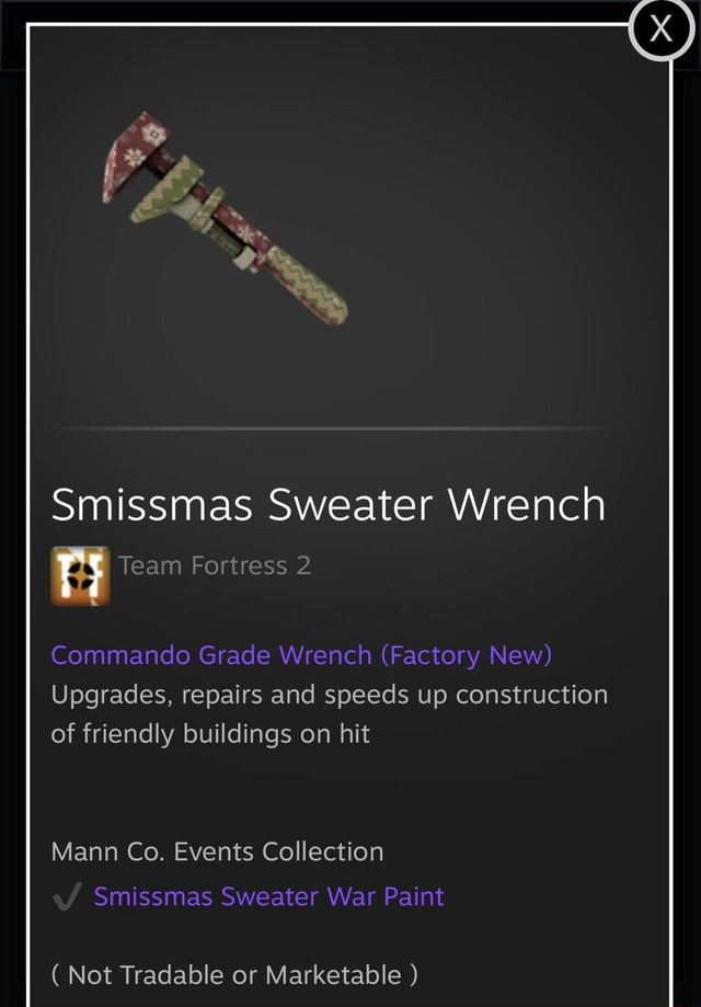 Smissmas Sweater Wrench Ty Team Fortress 2 Commando Grade Wrench ...