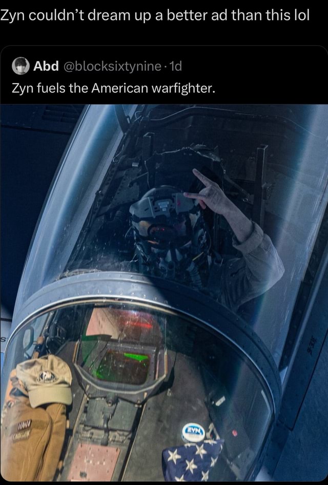 Zyn couldn't dream up a better ad than this lol Abd @blocksixtynine Zyn ...