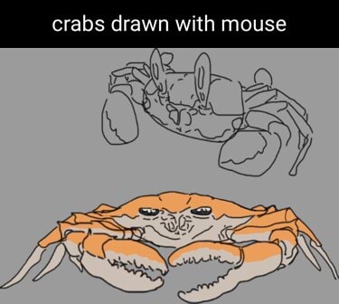 Crabs drawn with mouse - iFunny