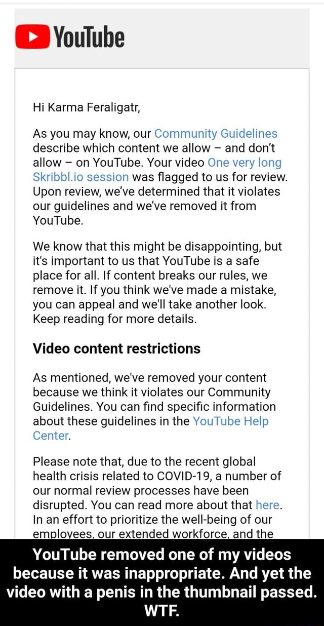 3 YouTube As you may know, our Community Guidelines describe which ...