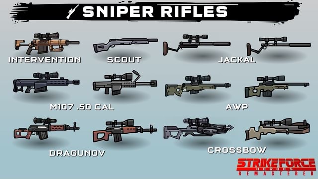 SFH Remastered sniper rifle line up - SNIPER RIFLES INTERVENTION SCOUT ...
