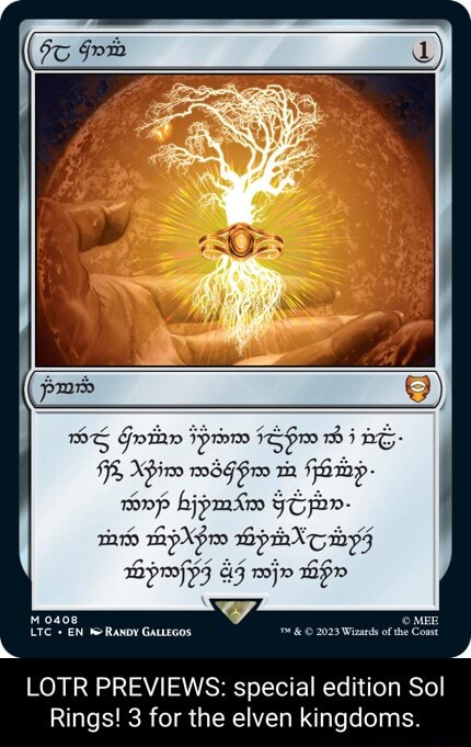 Pm mm my myt EN LOTR PREVIEWS: special edition Sol Rings! 3 for the ...