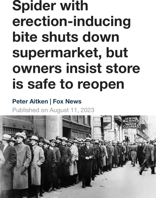 Opider with erection-inducing bite shuts down supermarket, but owners insist store is safe to ...