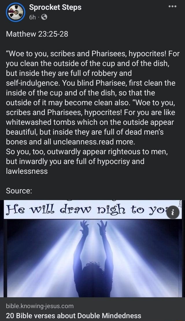 Sprocket Steps Matthew "Woe to you, scribes and Pharisees, hypocrites ...