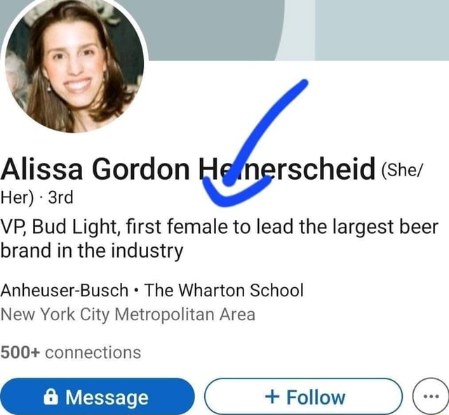 Alissa Gordon (She/ Her) VP, Bud Light, first female to lead the ...