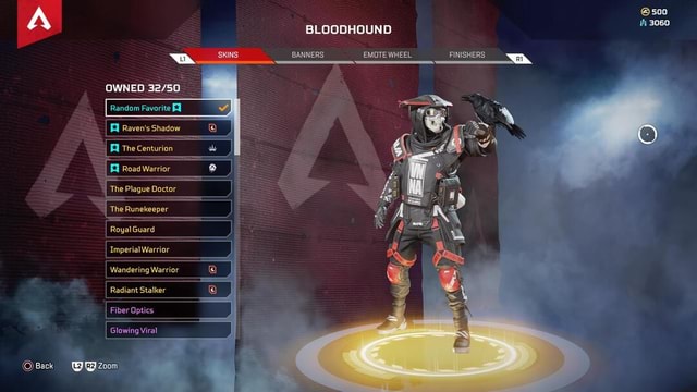 @500 3060 BLOODHOUND SKINS BANNERS EMOTE WHEEL FINISHERS OWNED Random ...
