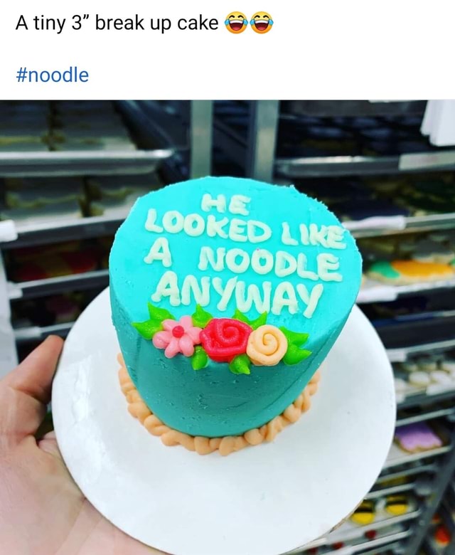A tiny 3" break up cake #noodle - iFunny