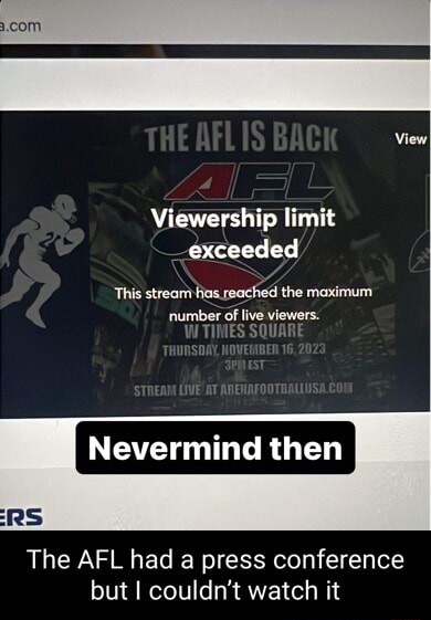 THE Viewership limit exceeded This strean' ias reached the maximum ...