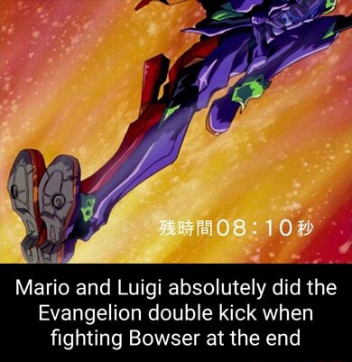 Mario and Luigi absolutely did the Evangelion double kick when fighting ...