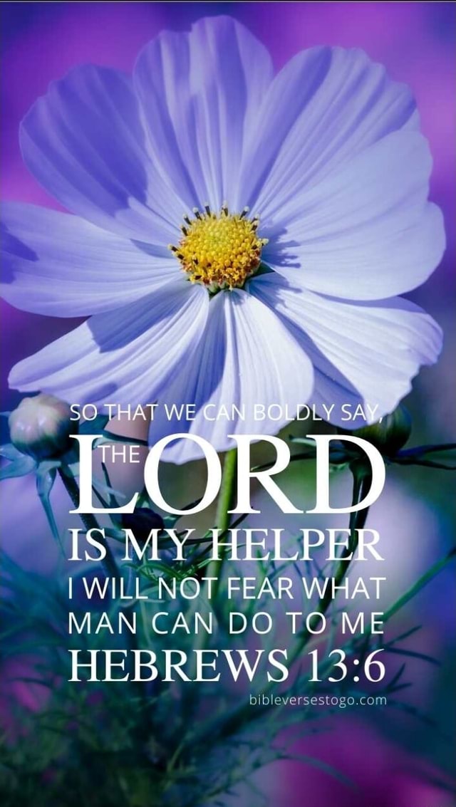 SO THAT AN BOLDLY SAY. LORD IS MY HELPER I WILL NOT FEAR WHAT MAN CAN ...
