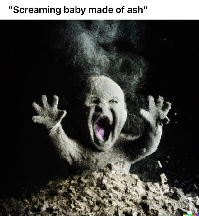 "Screaming baby made of ash" - iFunny
