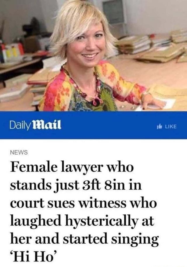 Daily Mail NEWS Female lawyer who stands just Sit Sim in court sues ...