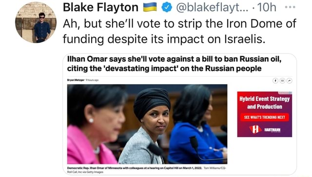 Blake Flayton @ @blakeflayt... Ah, but she'll vote to strip the Iron ...