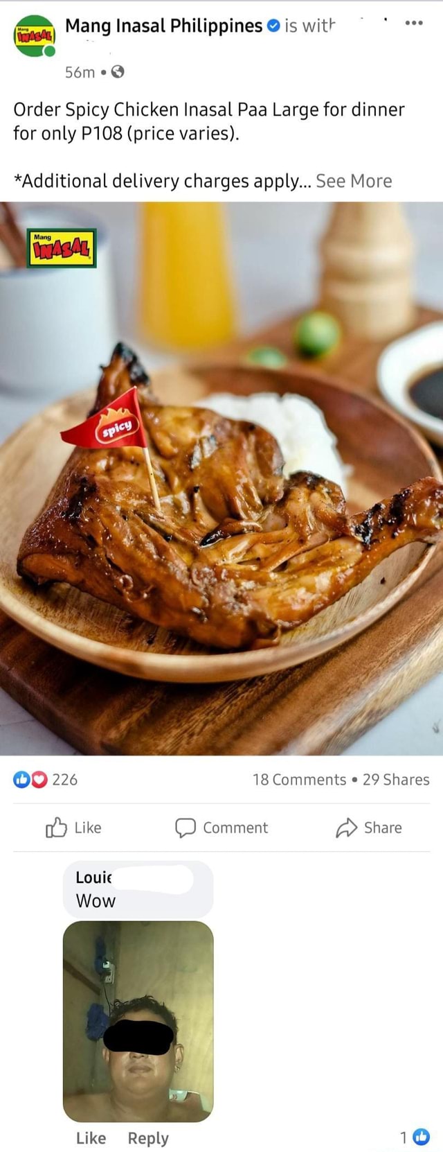 Mang Inasal Philippines @ is wit we Order Spicy Chicken Inasal Paa ...