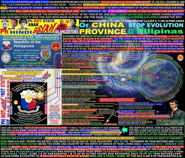 'THE PHILIPPINES (OUR MOTHERLAND = EDEN) IS WHERE GOD NEVERIN HISTORY ...