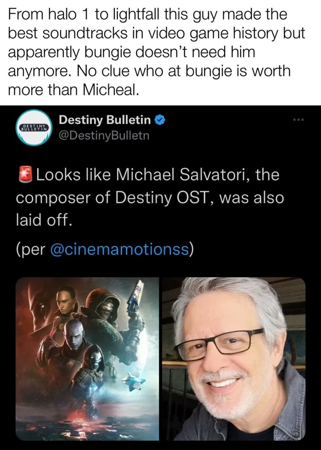 From halo 1 to lightfall this guy made the best soundtracks in video ...