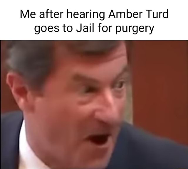 Me after hearing Amber Turd goes to Jail for purgery - iFunny