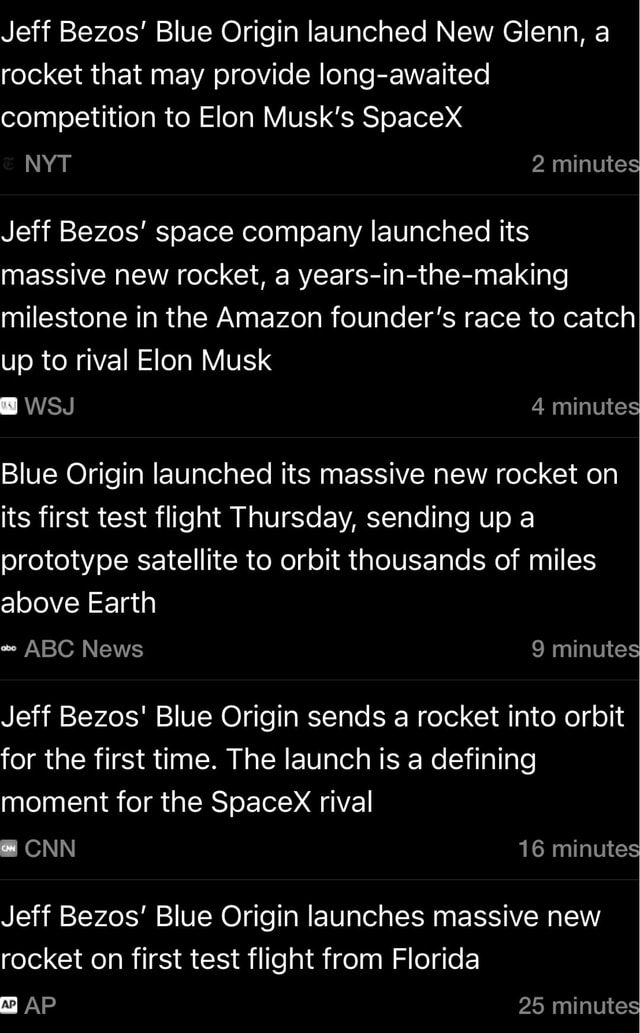 Jeff Bezos' Blue Origin launched New Glenn, a rocket that may provide ...