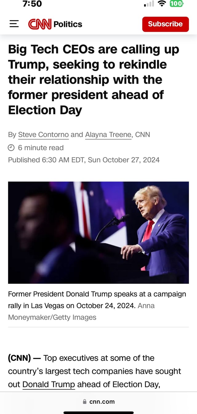 100) = ENNPolitics Subscribe I Big Tech CEOs are calling up Trump ...