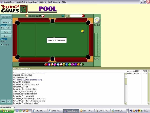 Game: Pool Room: Host: anoosher2003 POOL Stand Up Protected ~ Invite ...