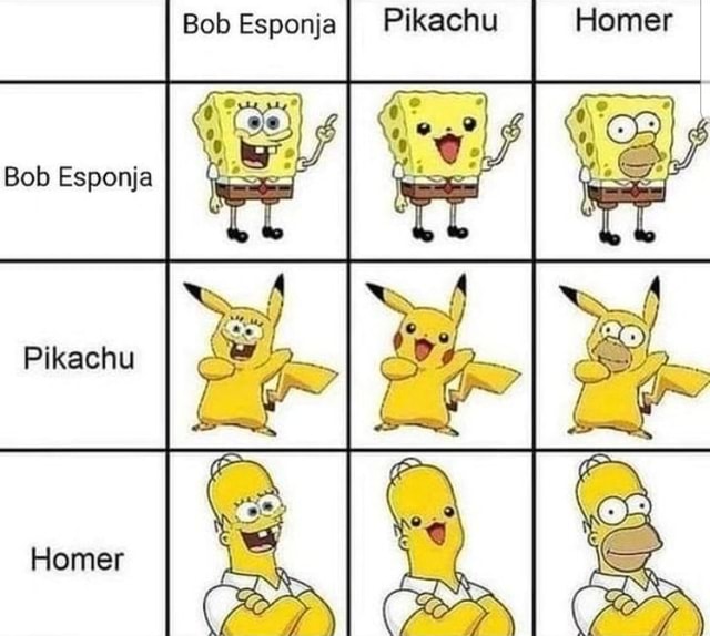 Bob EsponjaI Pikachu Homer Bob Esponja Pikachu Homer - )
