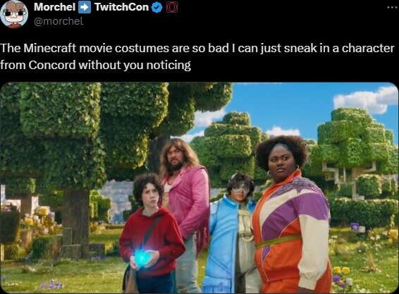 The Minecraft movie costumes are so bad I can just sneak in a character ...