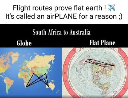 Flight routes prove flat earth ! It's called an airPLANE for a reason ...