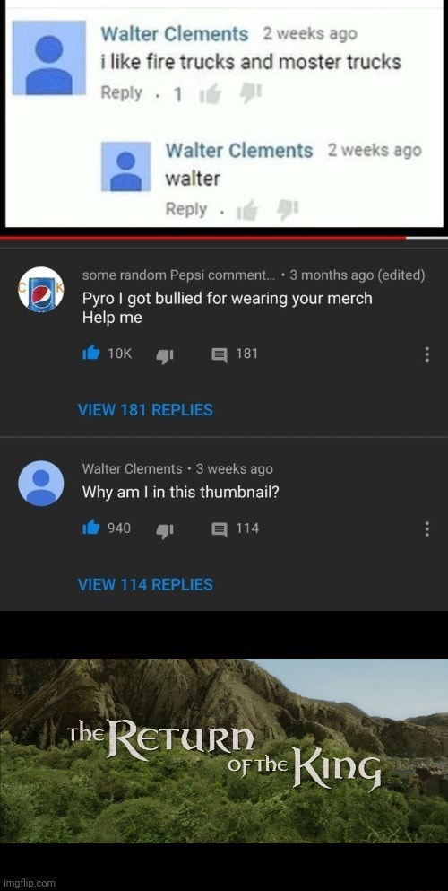 @ Walter Clements k ago ry alter some random Pepsi comment... 3 months ...