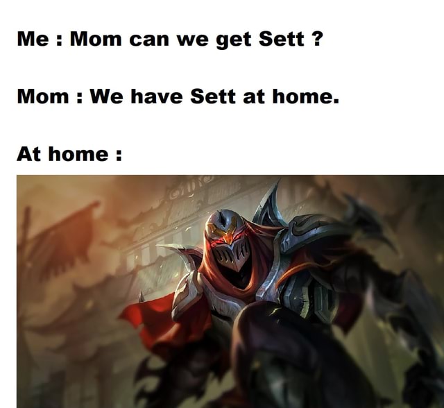 Me : Mom can we get Sett ? Mom : We have Sett at home. At home : - iFunny
