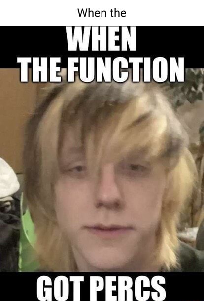 When the WHEN THE FUNCTION we GOT PERCS - iFunny