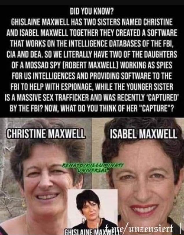 DID YOU KNOW? GHISLAINE MAXWELL HAS TWO SISTERS NAMED CHRISTINE AND ...