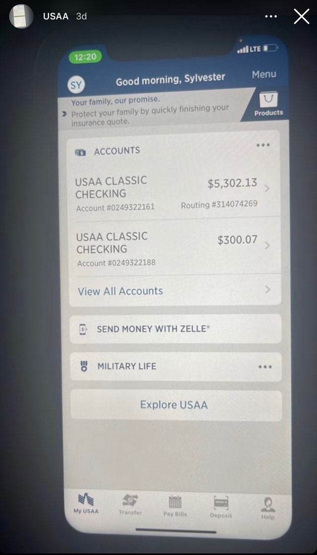 USAA Good morning, Sylvester Menu Your family, our promise Menu ...