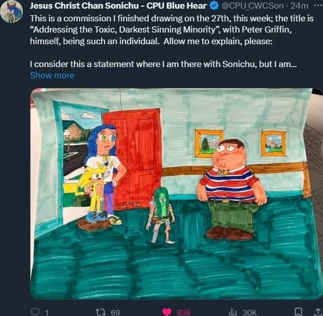 Jesus Christ Chan Sonichu - CPU Blue Hear This is a commission finished ...