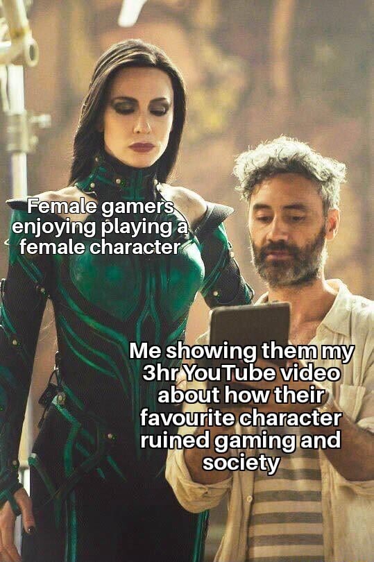 "Female game enjoying playing a female character Me showing them my 3hr ...