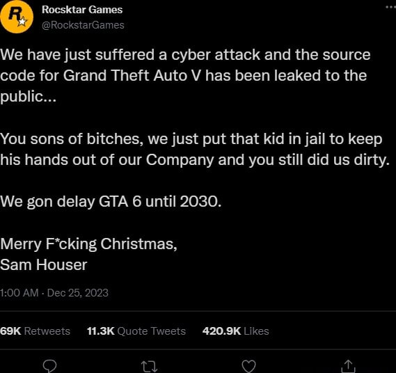 We have just suffered a cyber attack and the source code for Grand ...