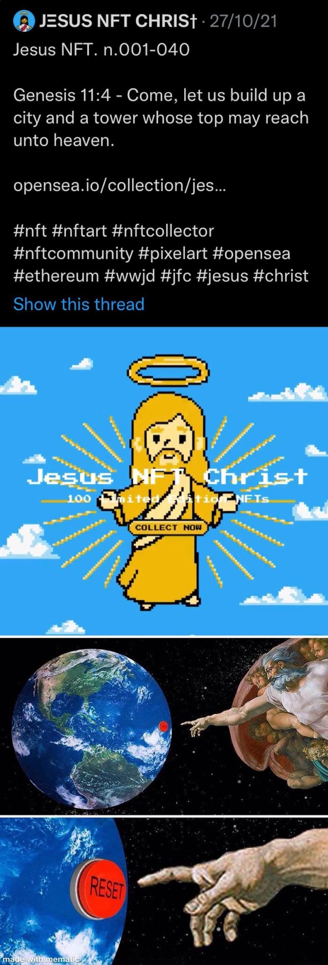 JESUS NFT CHRISt Jesus NFT. n.001-040 Genesis - Come, let us build up a ...