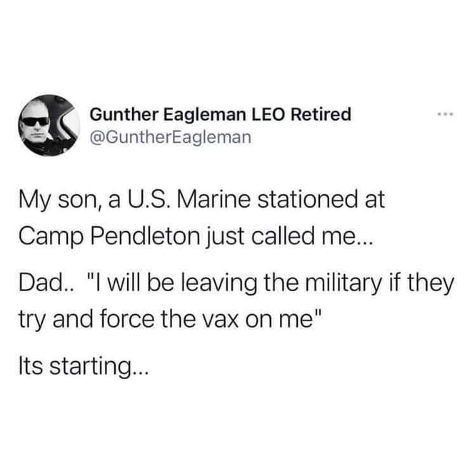Gunther Eagleman LEO Retired @GuntherEagleman My son, a U.S. Marine ...