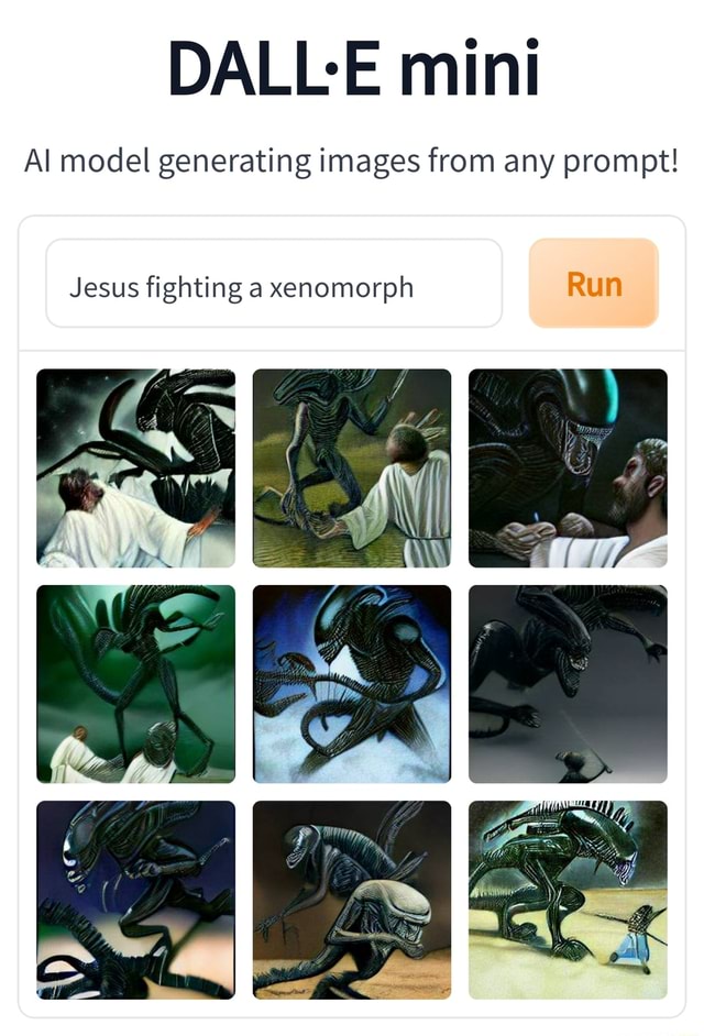 Mini Al model generating images from any prompt! Jesus fighting a ...