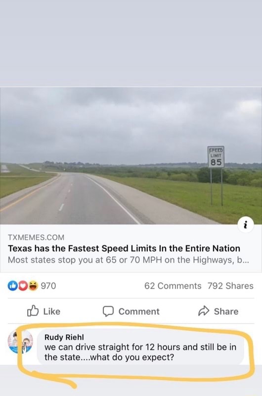 TXMEMES.COM Texas has the Fastest Speed Limits In the Entire Nation ...