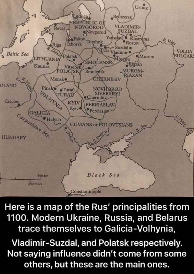Constantinople Here is a map of the Rus' principalities from 1100 ...